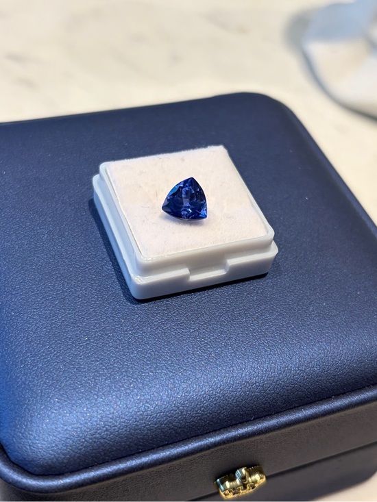 Jewelry | Sapphire Trillion Cut Deep Blue Gemstone | Poshmark